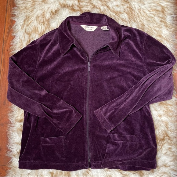 Bechamel | Jackets & Coats | Bechamel Purple Velour Jacket | Poshmark